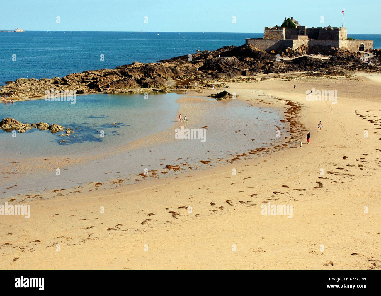 Panoramic View Saint Malo Seafront & Beach Bretagne Sant San S Maloù ...