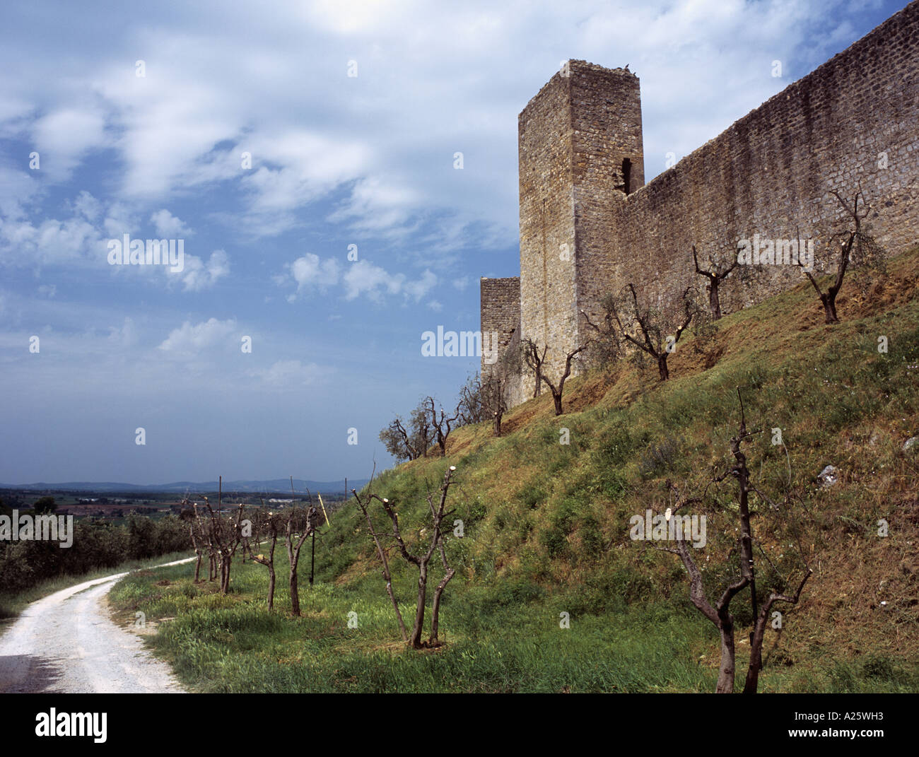 WALLS with TOWERS around the best preserved fortified medieval village ...