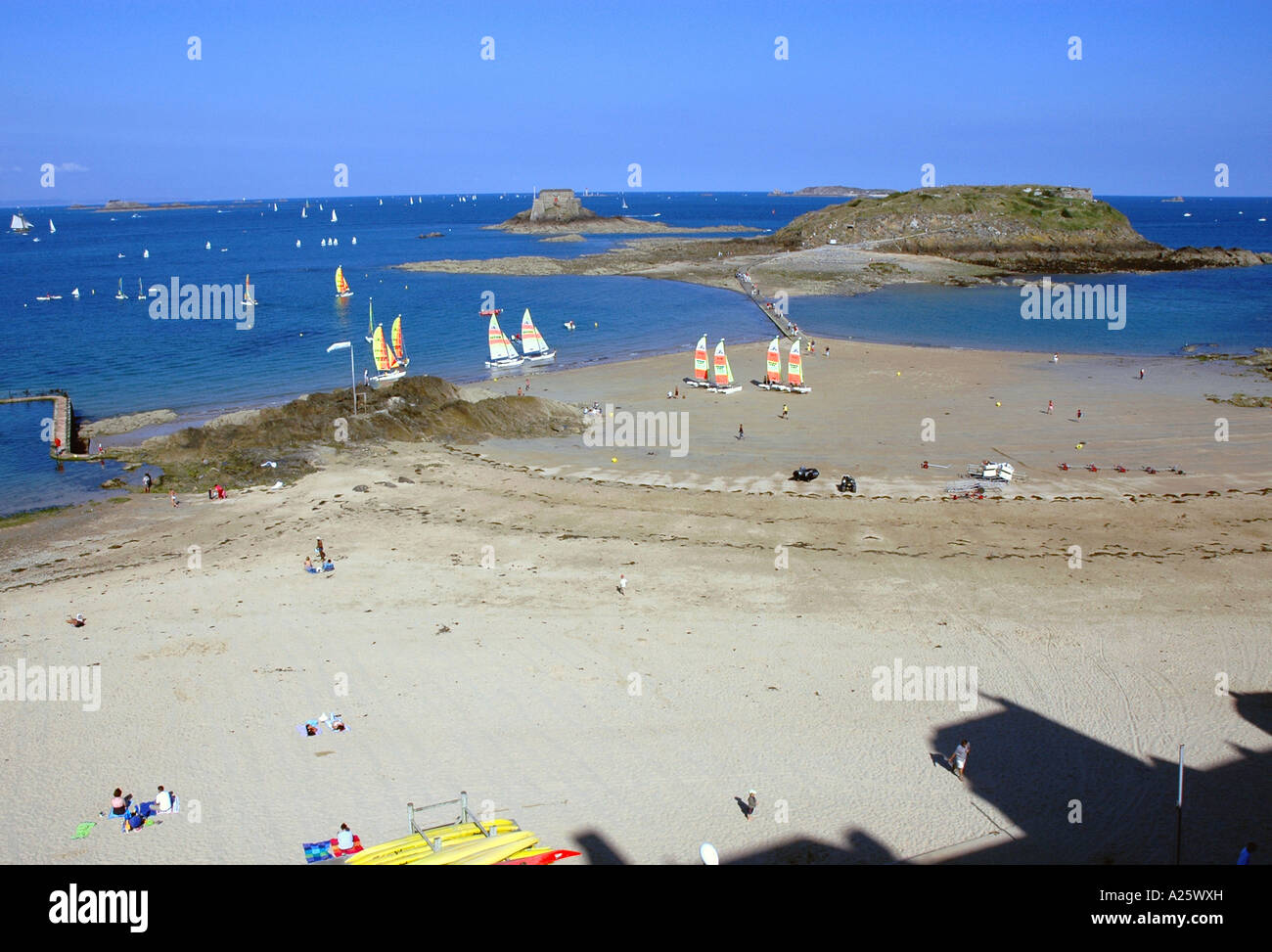 Panoramic View Saint Malo Seafront & Beach Bretagne Sant San S Maloù ...