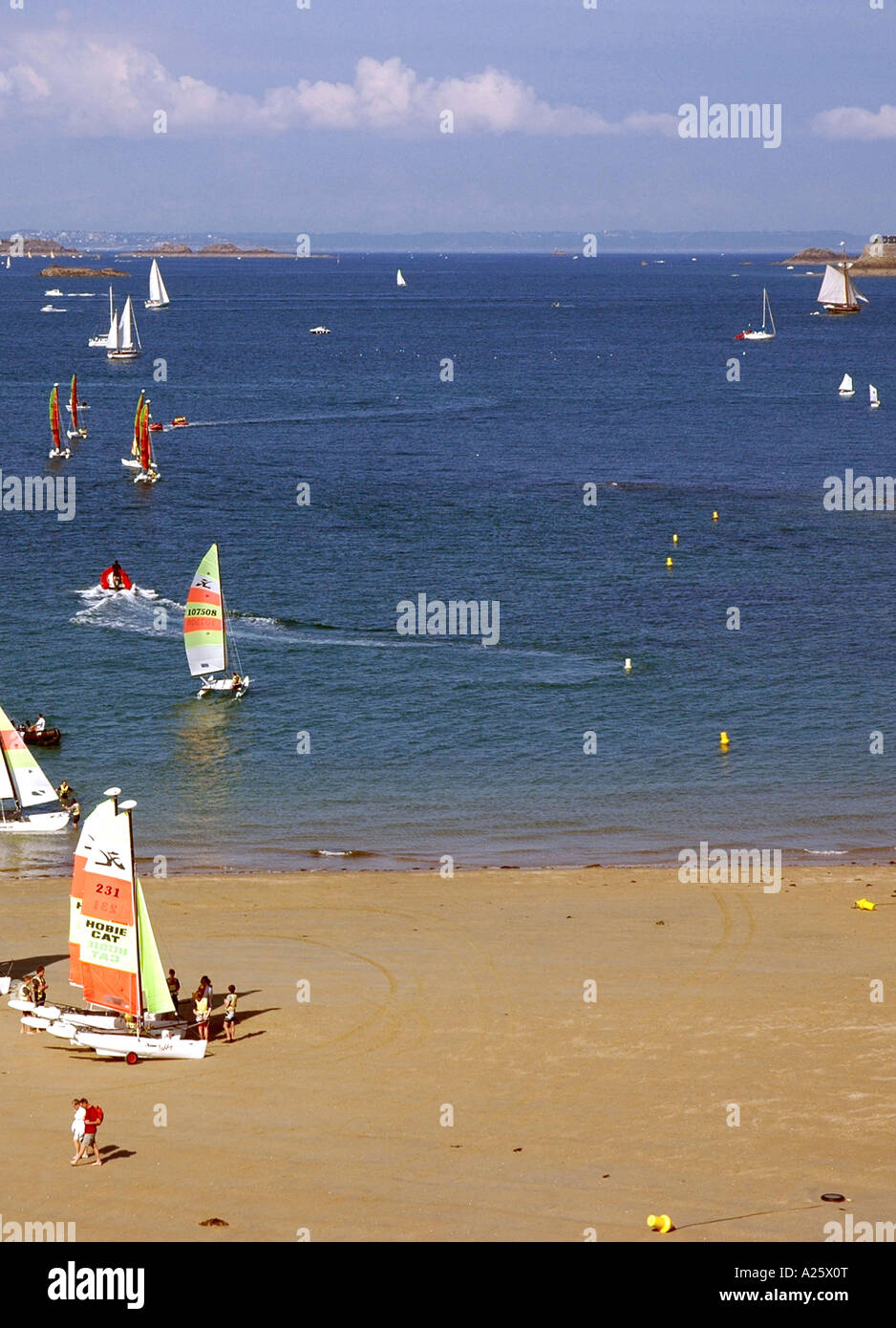 Panoramic View Saint Malo Seafront & Beach Bretagne Sant San S Maloù ...