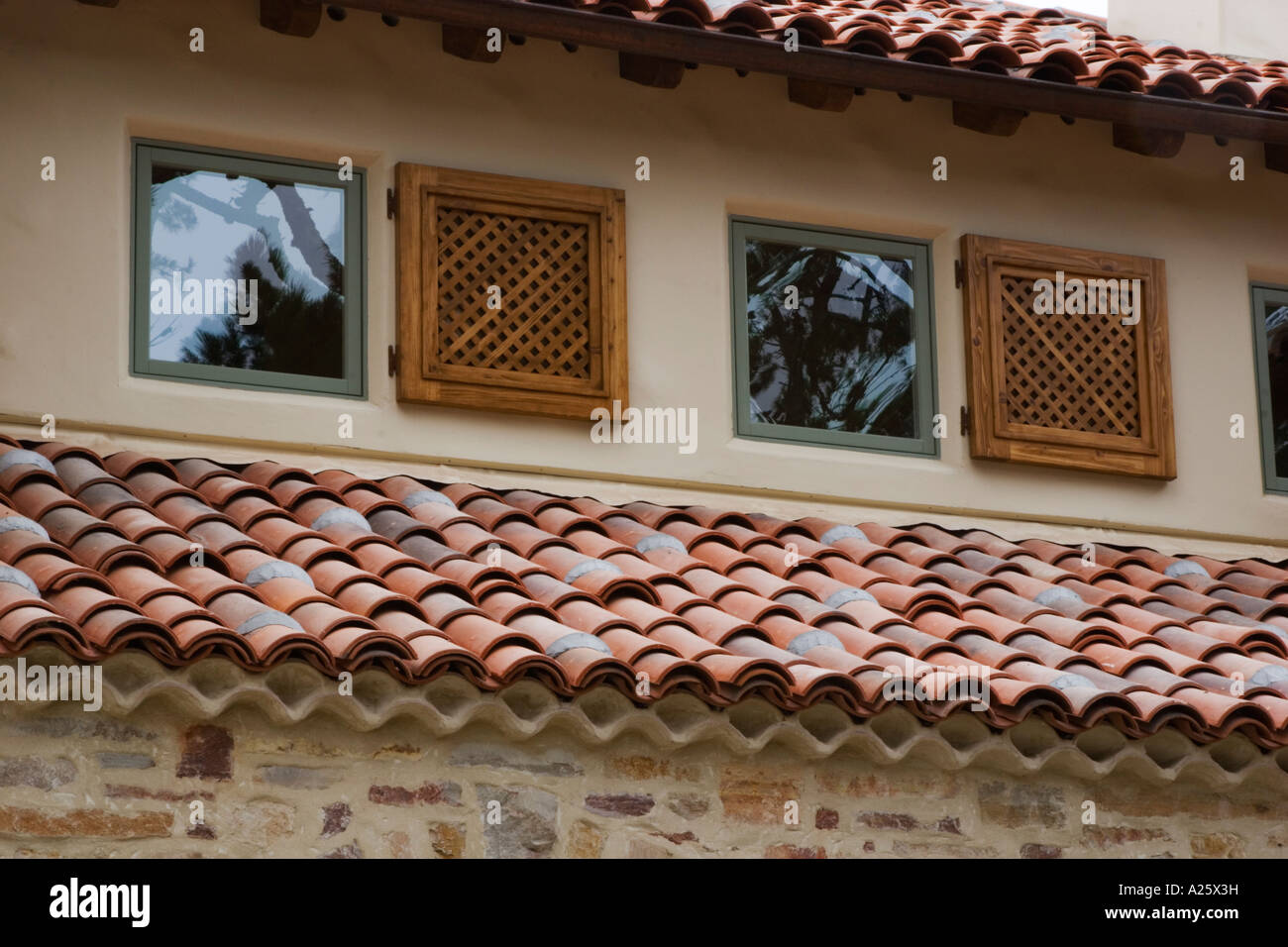 WOODEN WINDOW SHUTTERS and SPANISH STYLE TILE ROOF CALIFORNIA LUXURY ...