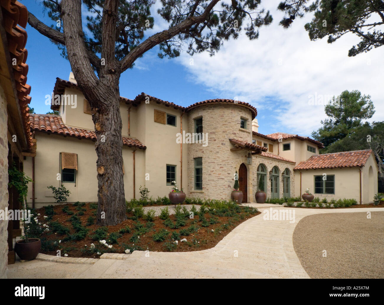 DRIVEWAY and FRONT of a CALIFORNIA LUXURY HOME constructed in the ...