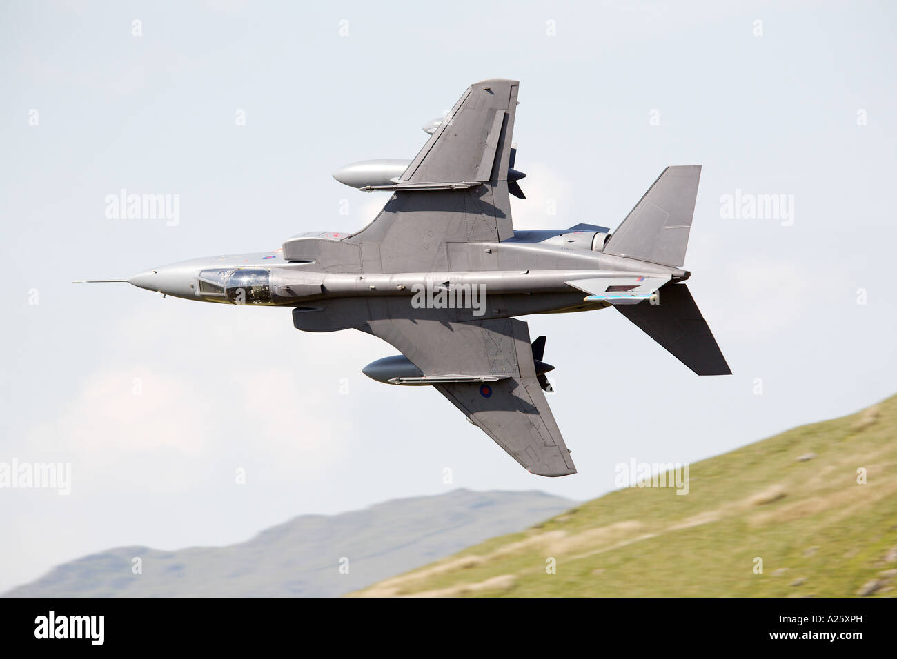 A 6sqn Jaguar GR3 fighter bomber at low level over North wales Stock ...
