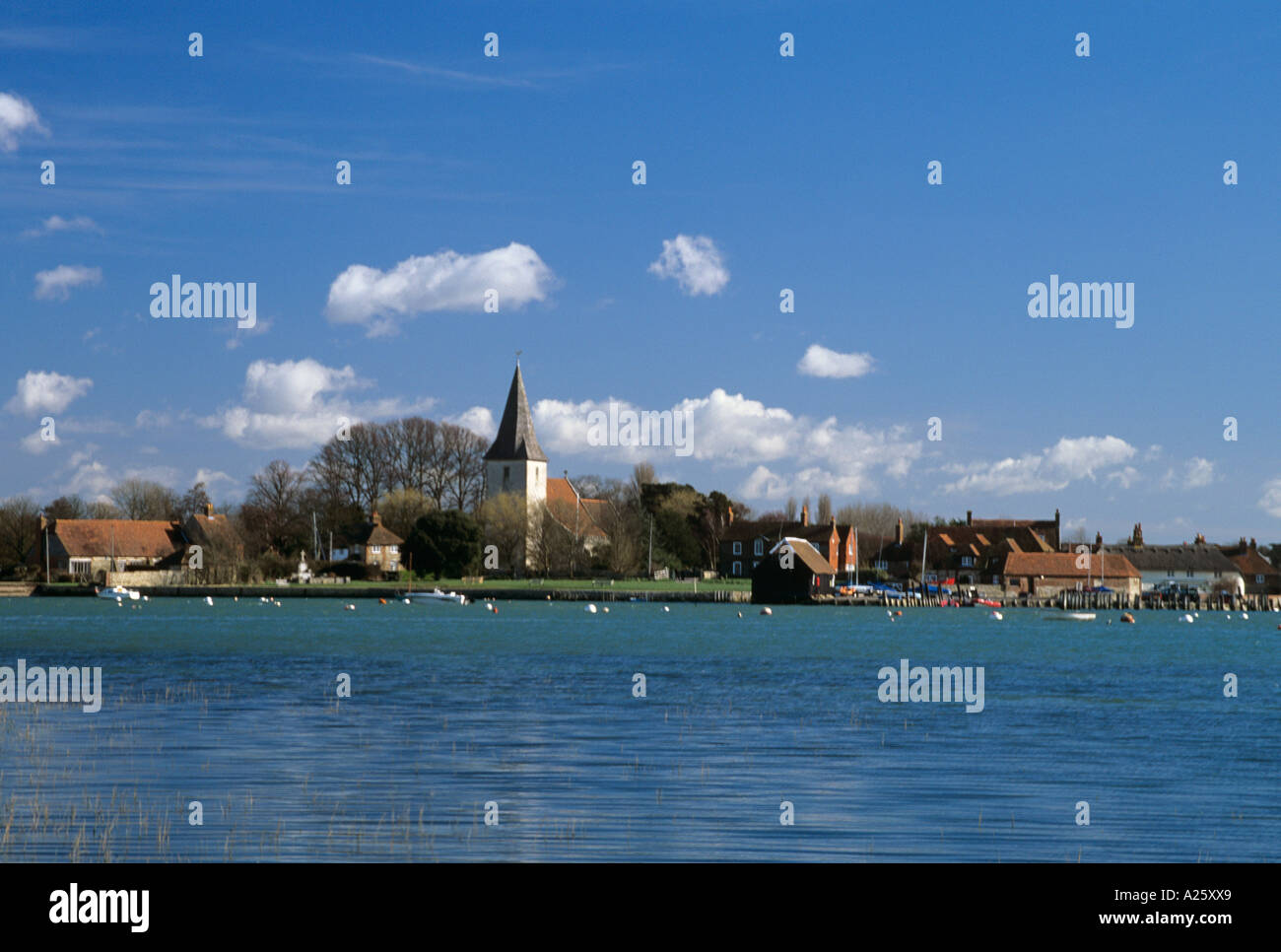 BOSHAM VILLAGE from CHIDHAM across channel in "Chichester harbour ...