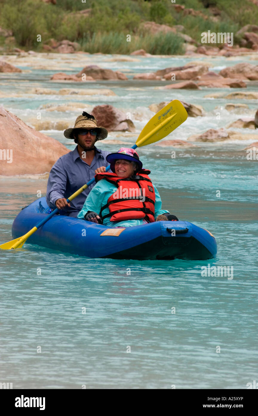 Kayaking in the turquoise waters of the LITTLE COLORADO RIVER at mile ...