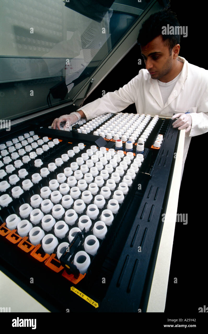 scientist checking scintillation counter Stock Photo - Alamy