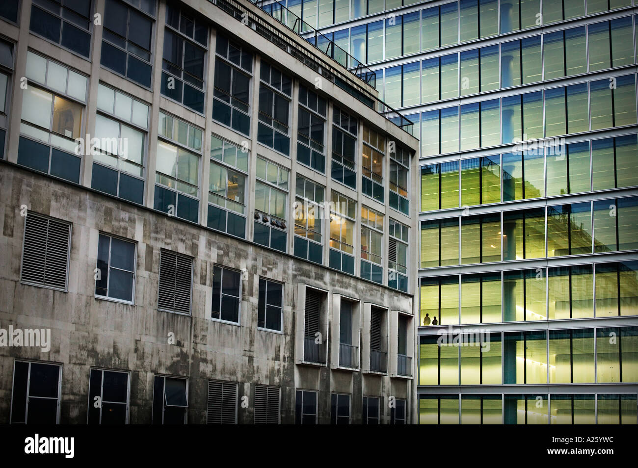 two men in new office building next to an old office block Stock Photo ...