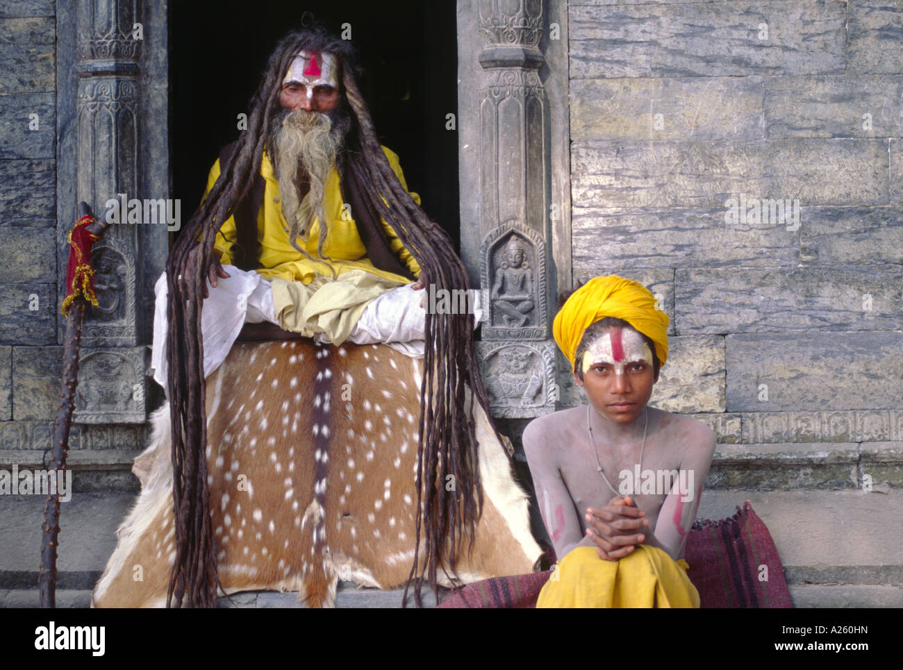 An 84 year old VAISHNAVA SADHU Vishnu following Hindu Renunciate does ...