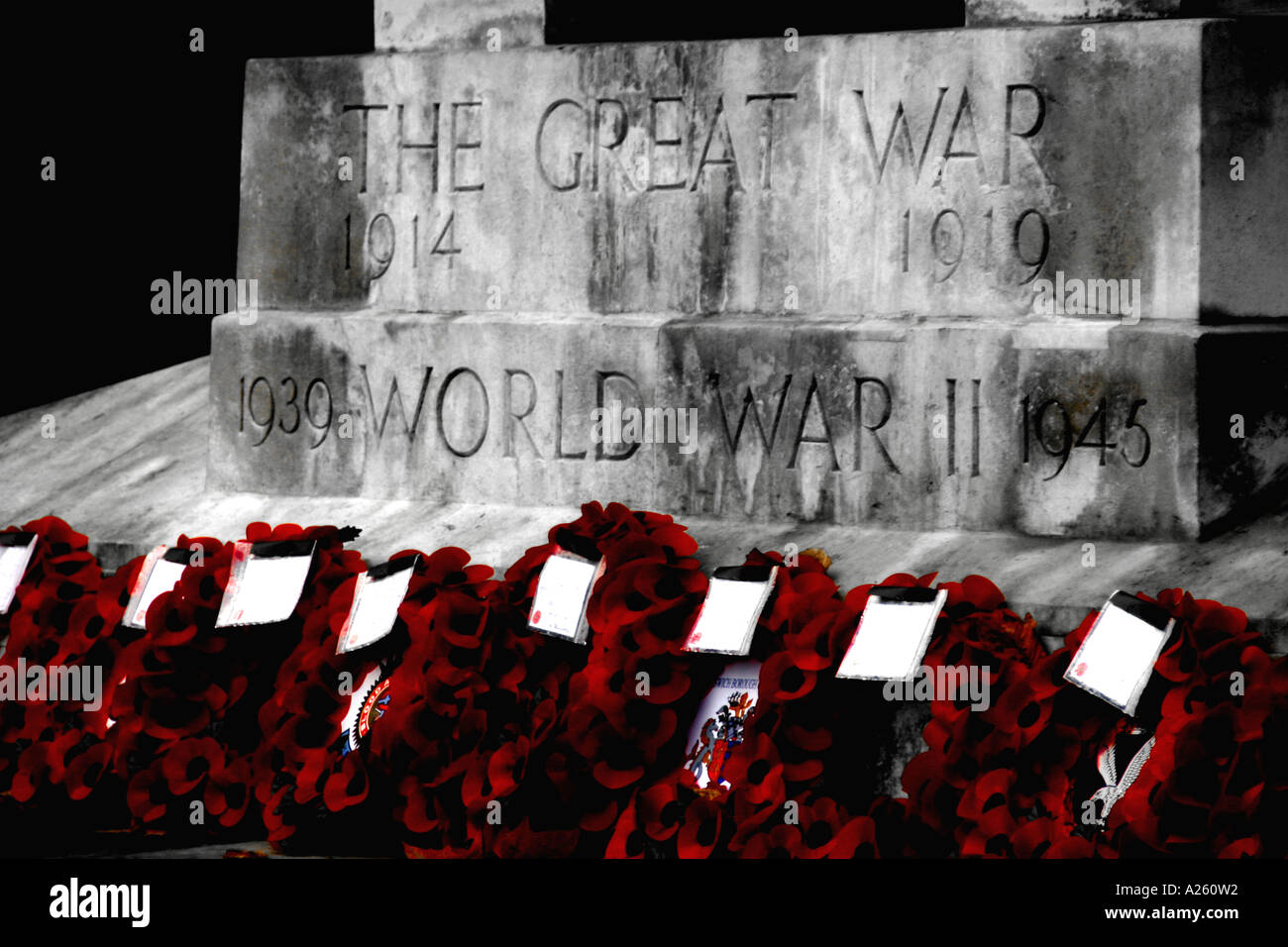 Memorial to the fallen British soldiers of two world wars in English ...