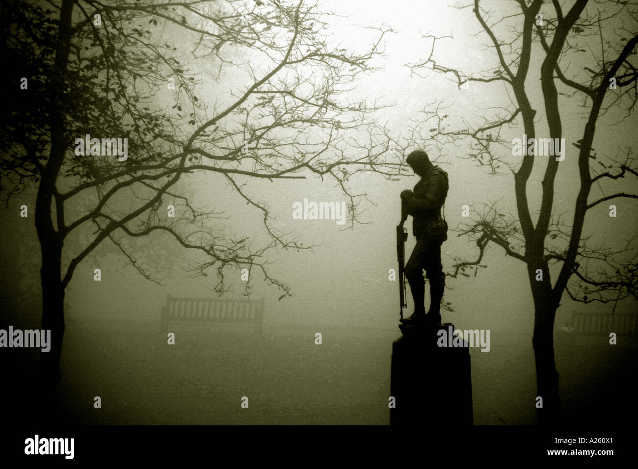 Memorial to the fallen British soldier of two world wars in English ...