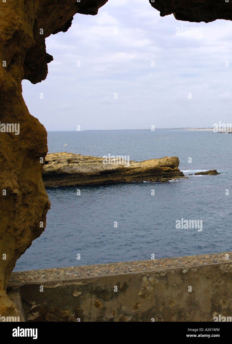 Panoramic View Biarritz Waterfront from Cave Hole Basque Coast ...