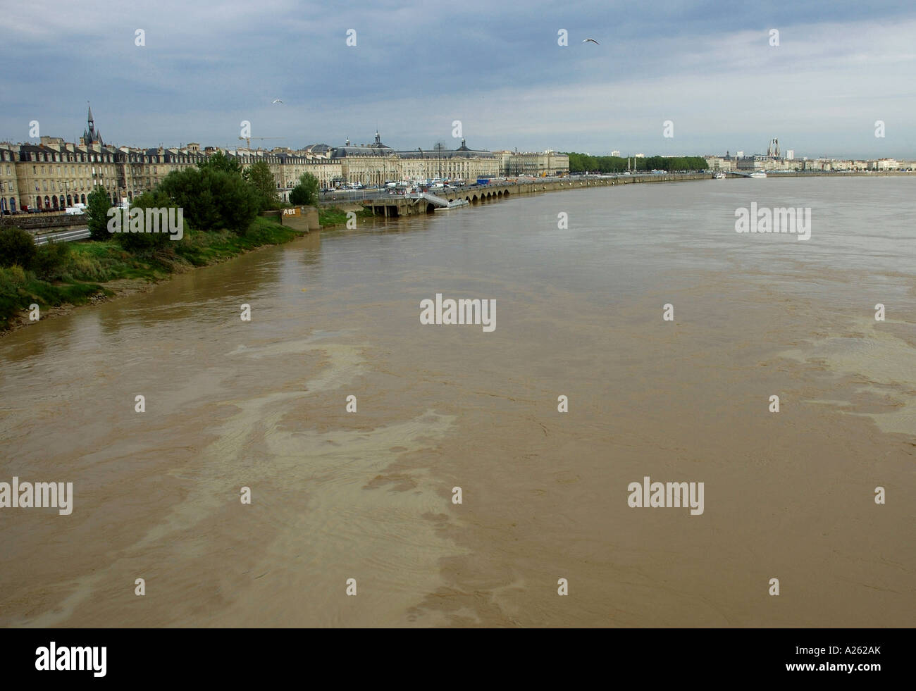 Panoramic View of Garonne River Bordeaux City Centre Aquitaine ...