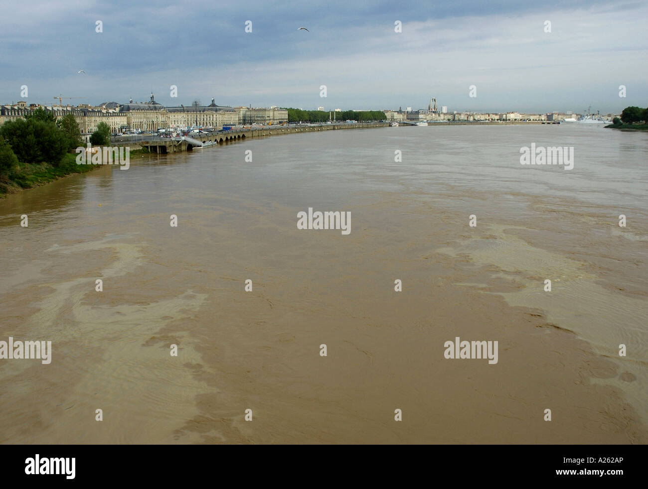 Panoramic View of Garonne River Bordeaux City Centre Aquitaine ...