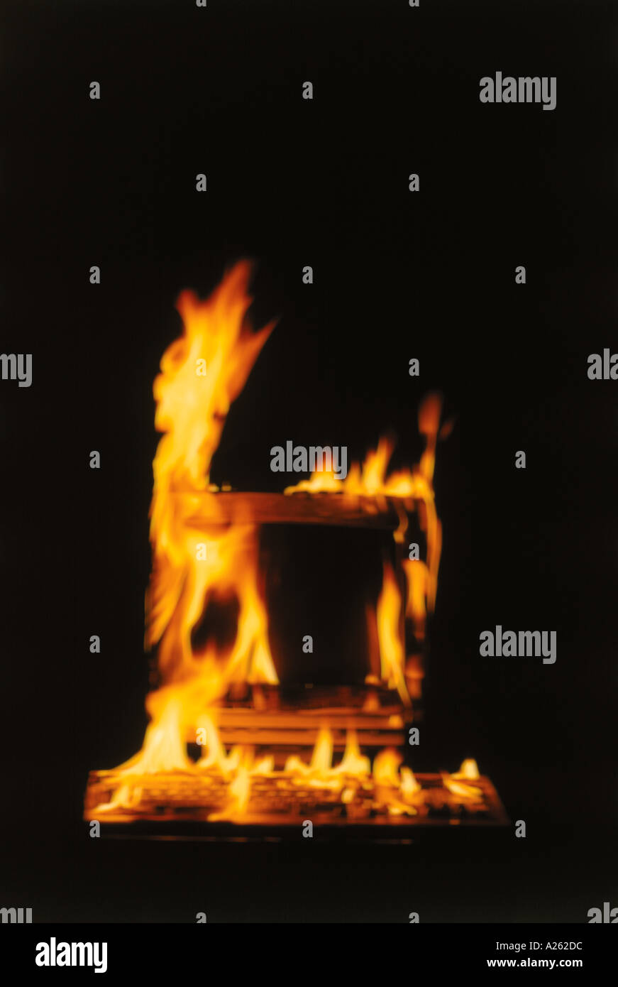 Burning computers hi-res stock photography and images - Alamy