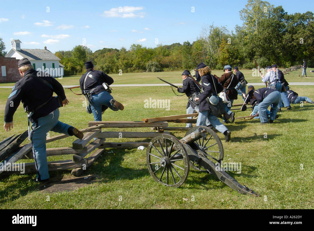 Civil War battle reenactment of the 1860 war between the states Stock ...