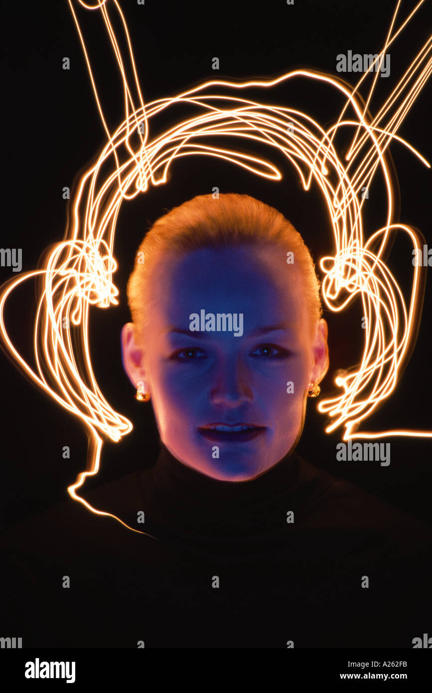Womans head surrounded hi-res stock photography and images - Alamy