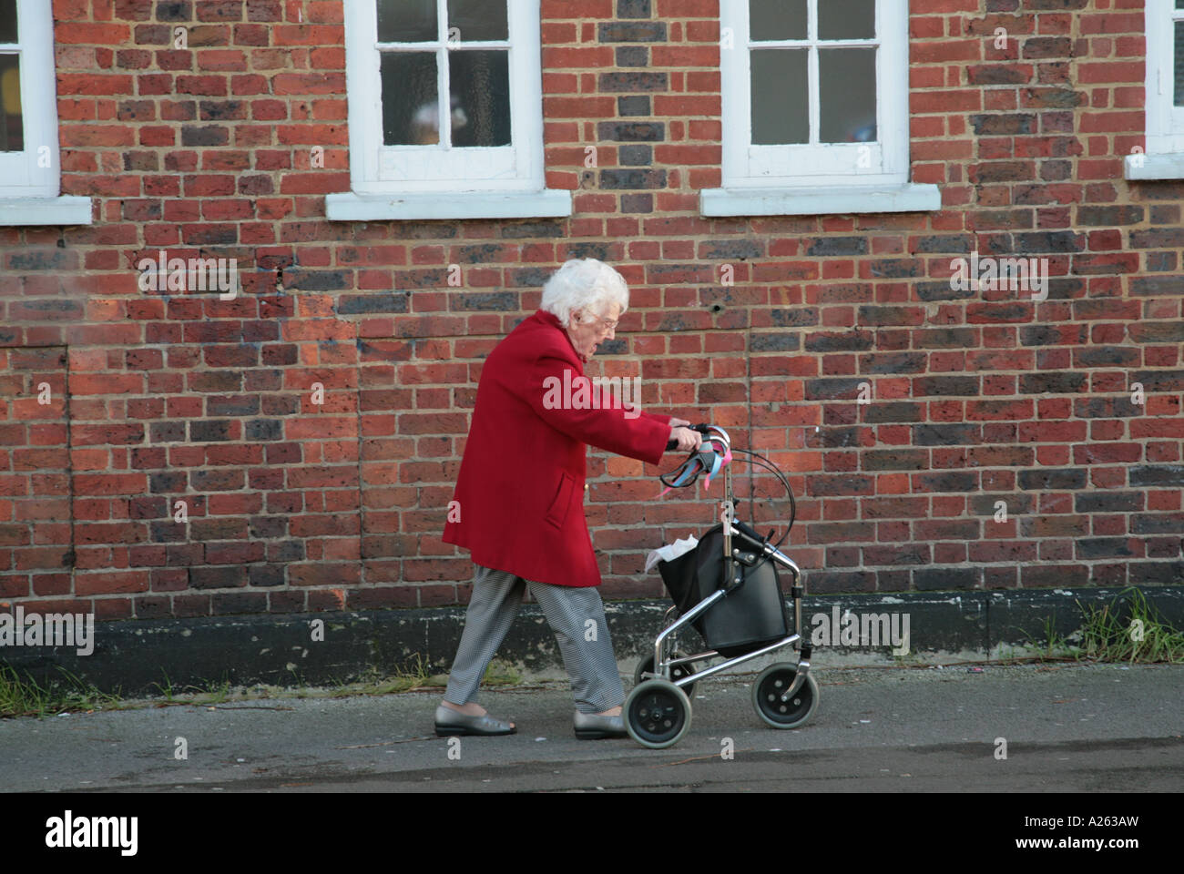 Old woman shopping pushing trolley hi-res stock photography and images ...