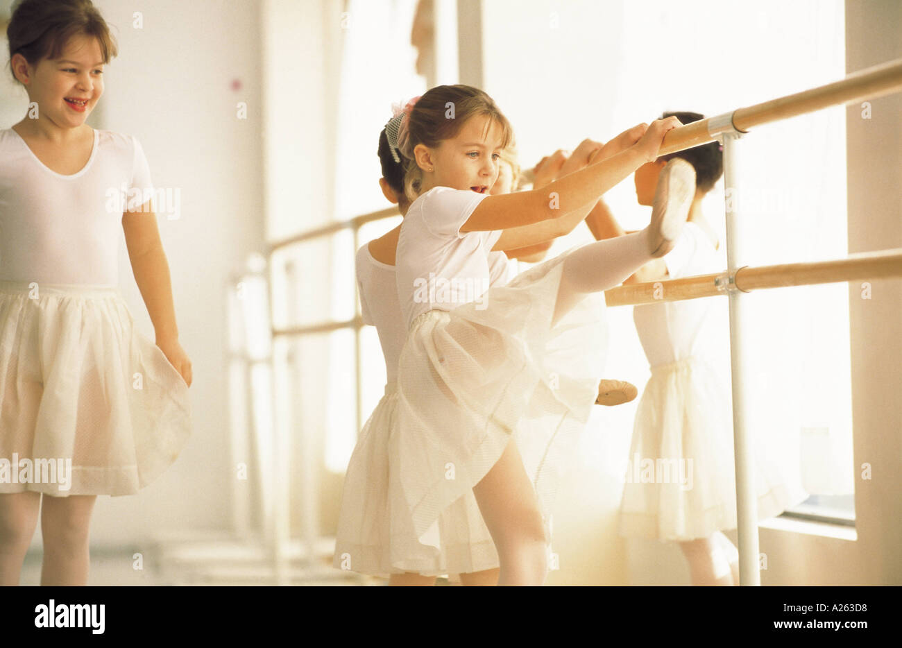 YOUNG BALLET DANCERS IN CLASS Stock Photo - Alamy