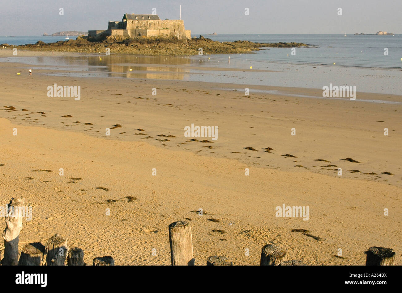 Panoramic View Saint Malo Seafront & Beach Sant San S Maloù Bretagne ...