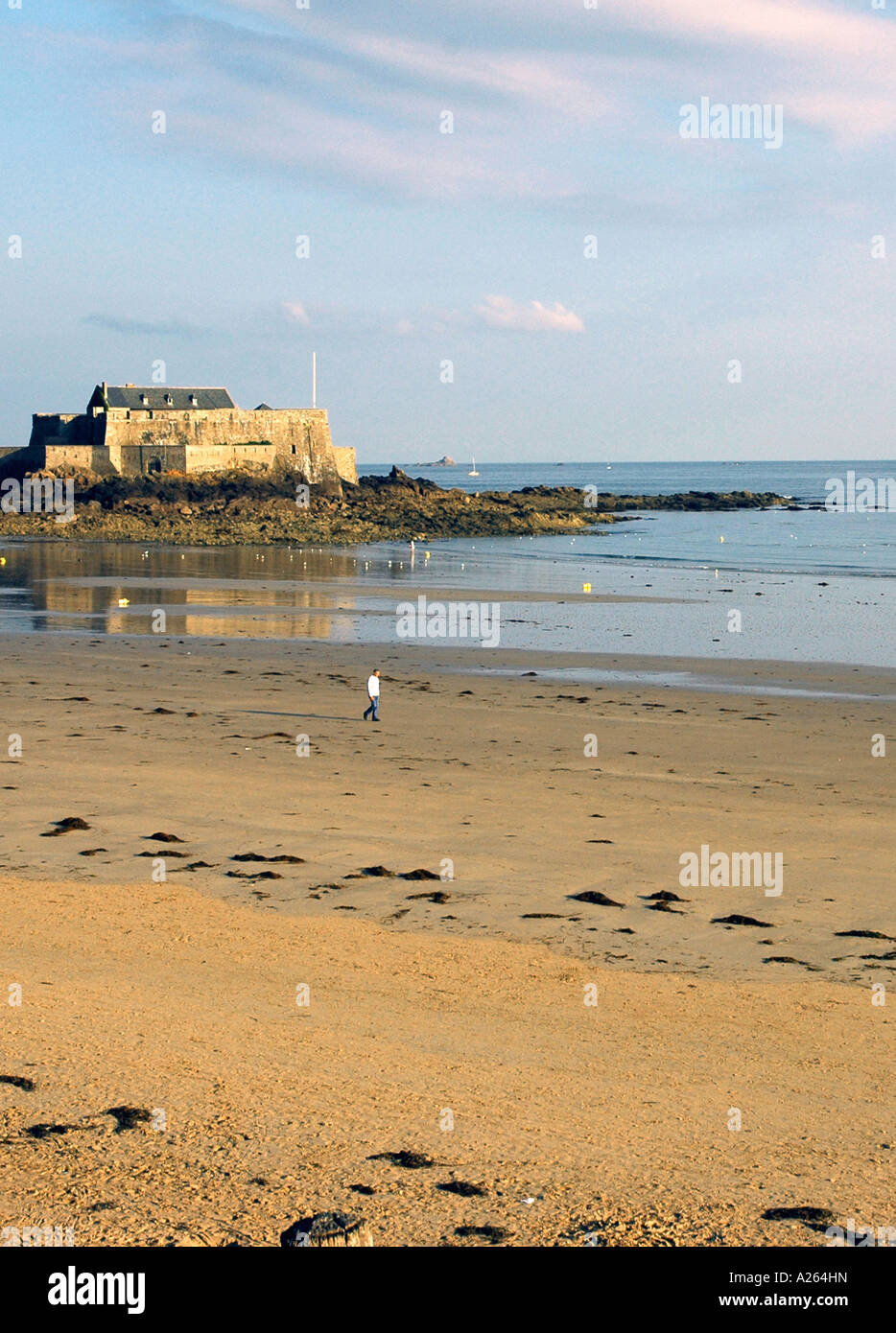 Panoramic View Saint Malo Seafront & Beach Sant San S Maloù Bretagne ...