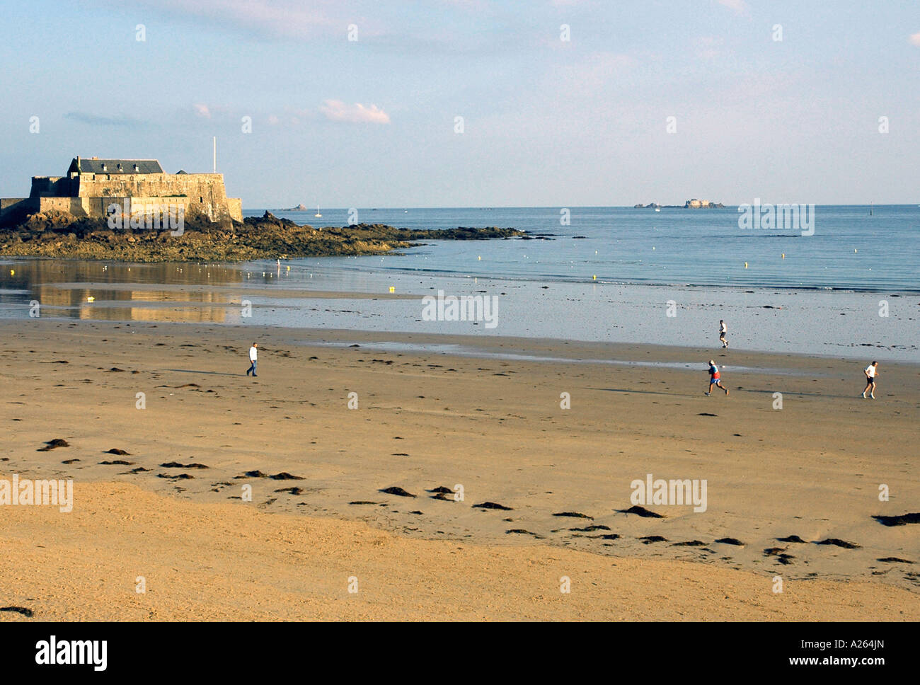 Panoramic View Saint Malo Seafront & Beach Sant San S Maloù Bretagne ...