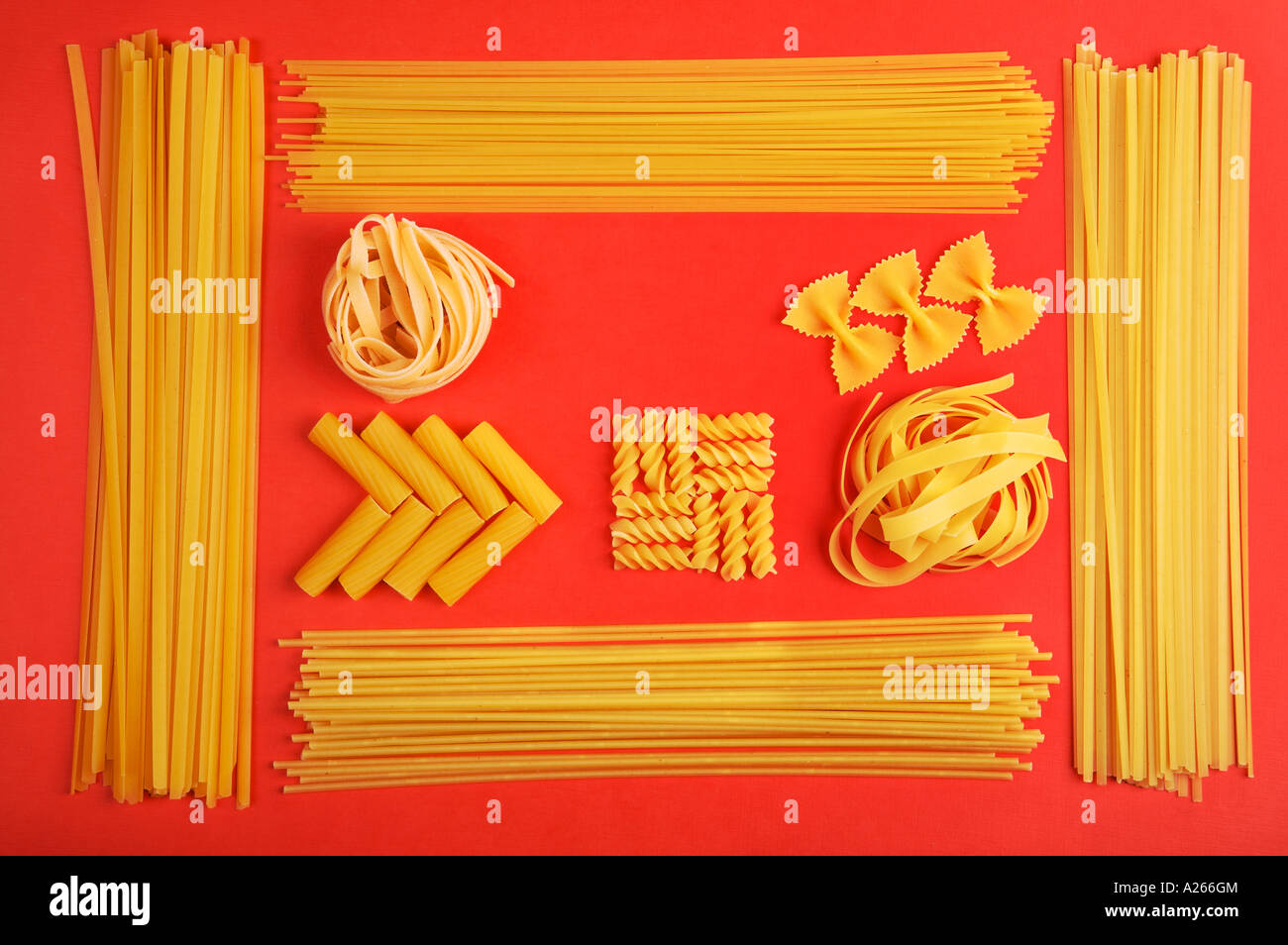 A variety of raw italian pastas Stock Photo - Alamy