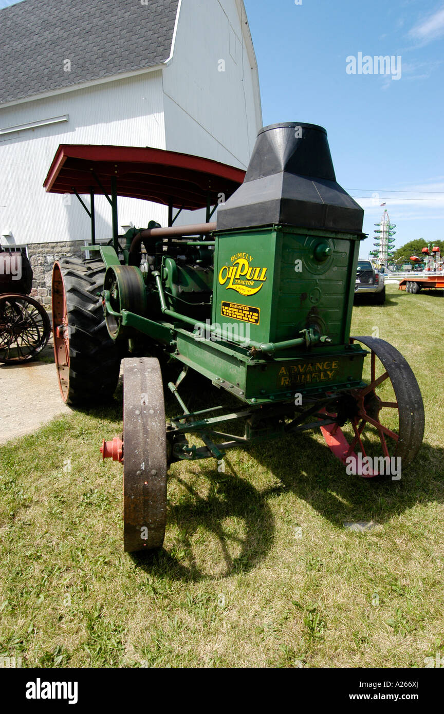 Historic steam powered farm tractor Stock Photo - Alamy