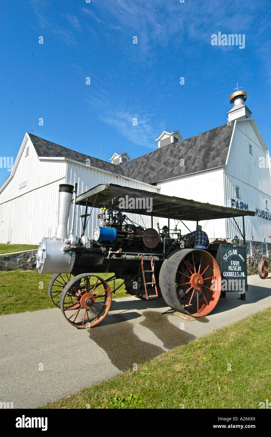 Historic steam powered farm tractor Stock Photo - Alamy