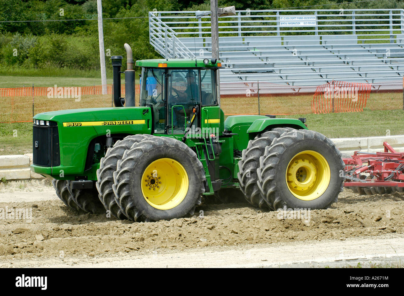 Large Modern Green Farm Tractor Stock Photo - Alamy