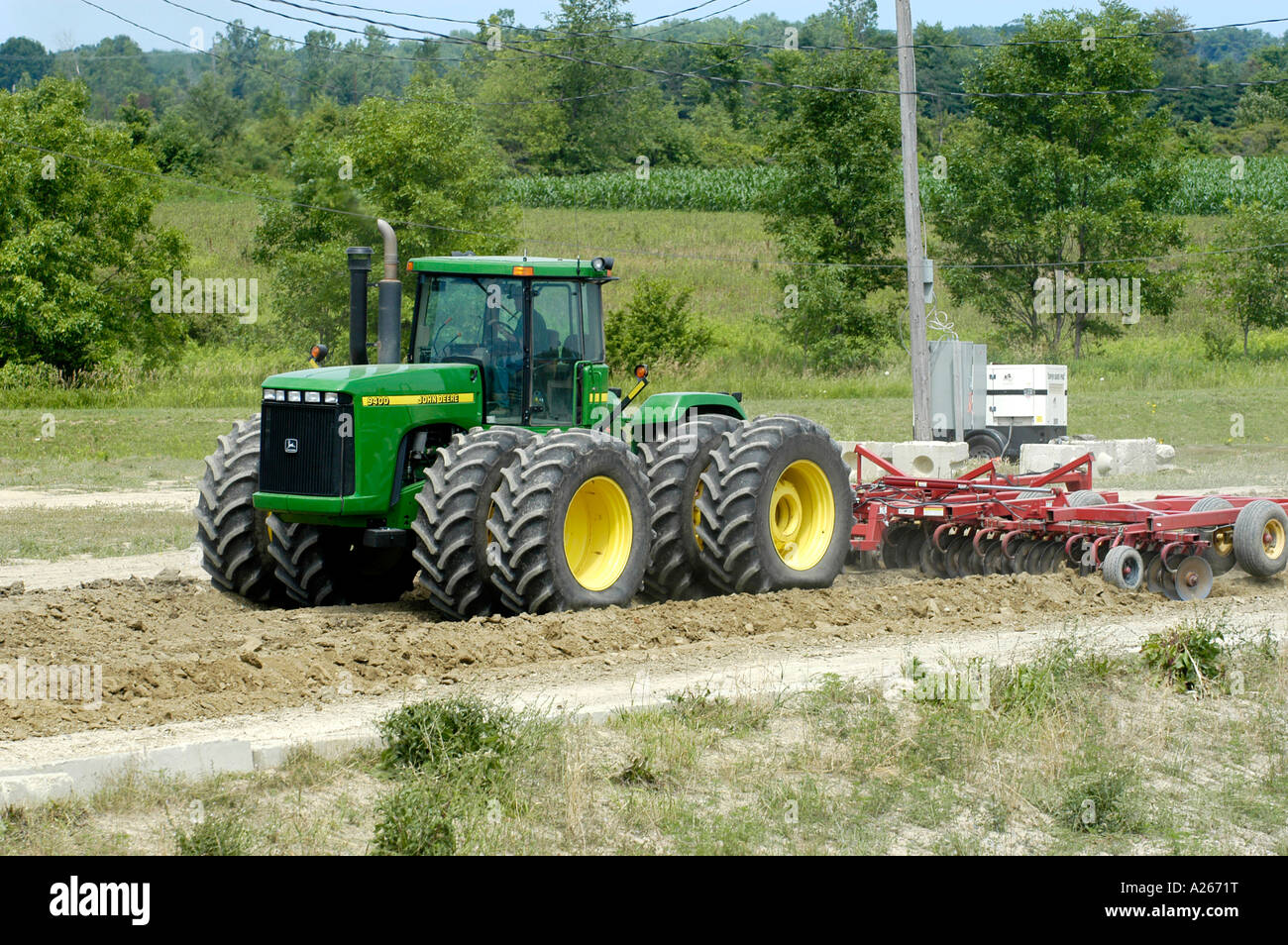 Large Modern Green Farm Tractor Stock Photo - Alamy