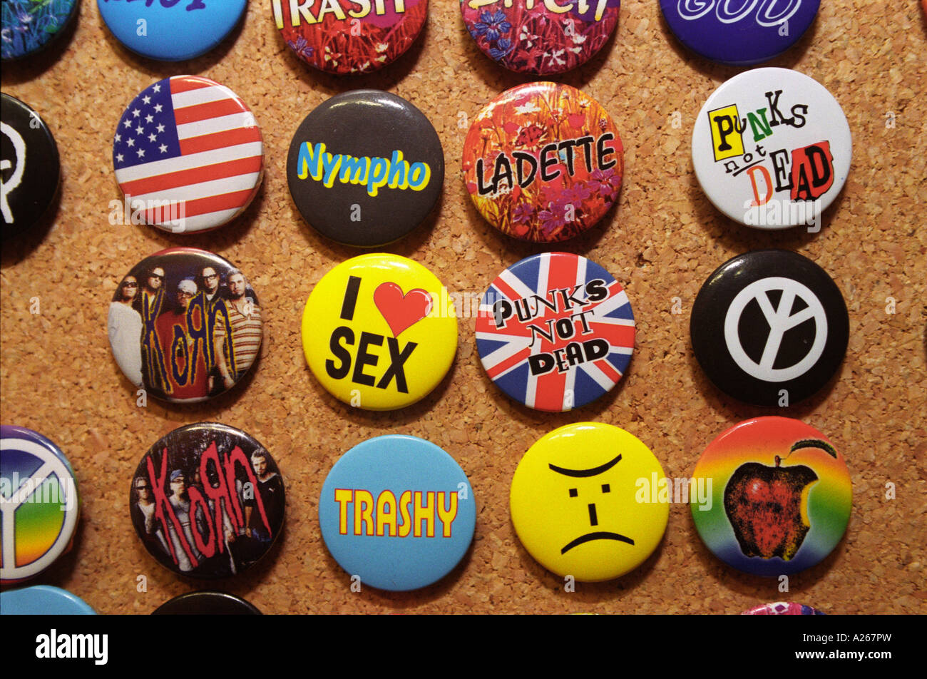 Punk badges hi-res stock photography and images - Alamy