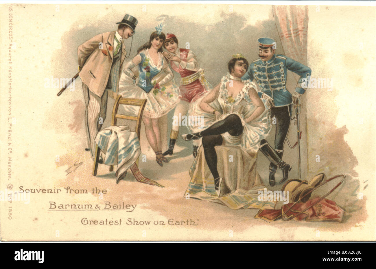 Barnum & Bailey Circus souvenir circa 1900: Waiting in the wings Stock ...