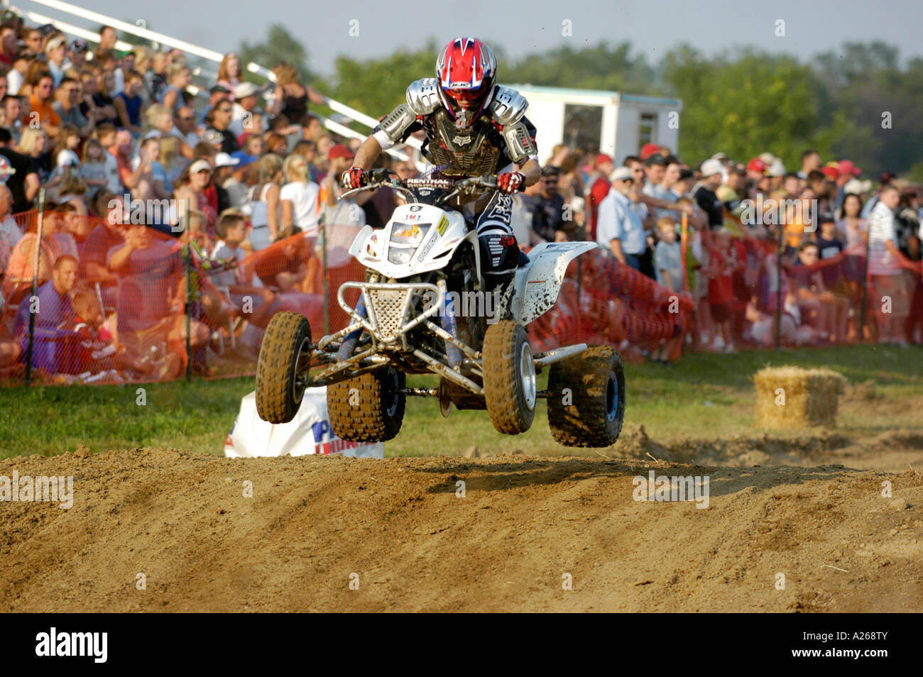 ATV All Terrain Vehicles participate in off road motocross type of race ...