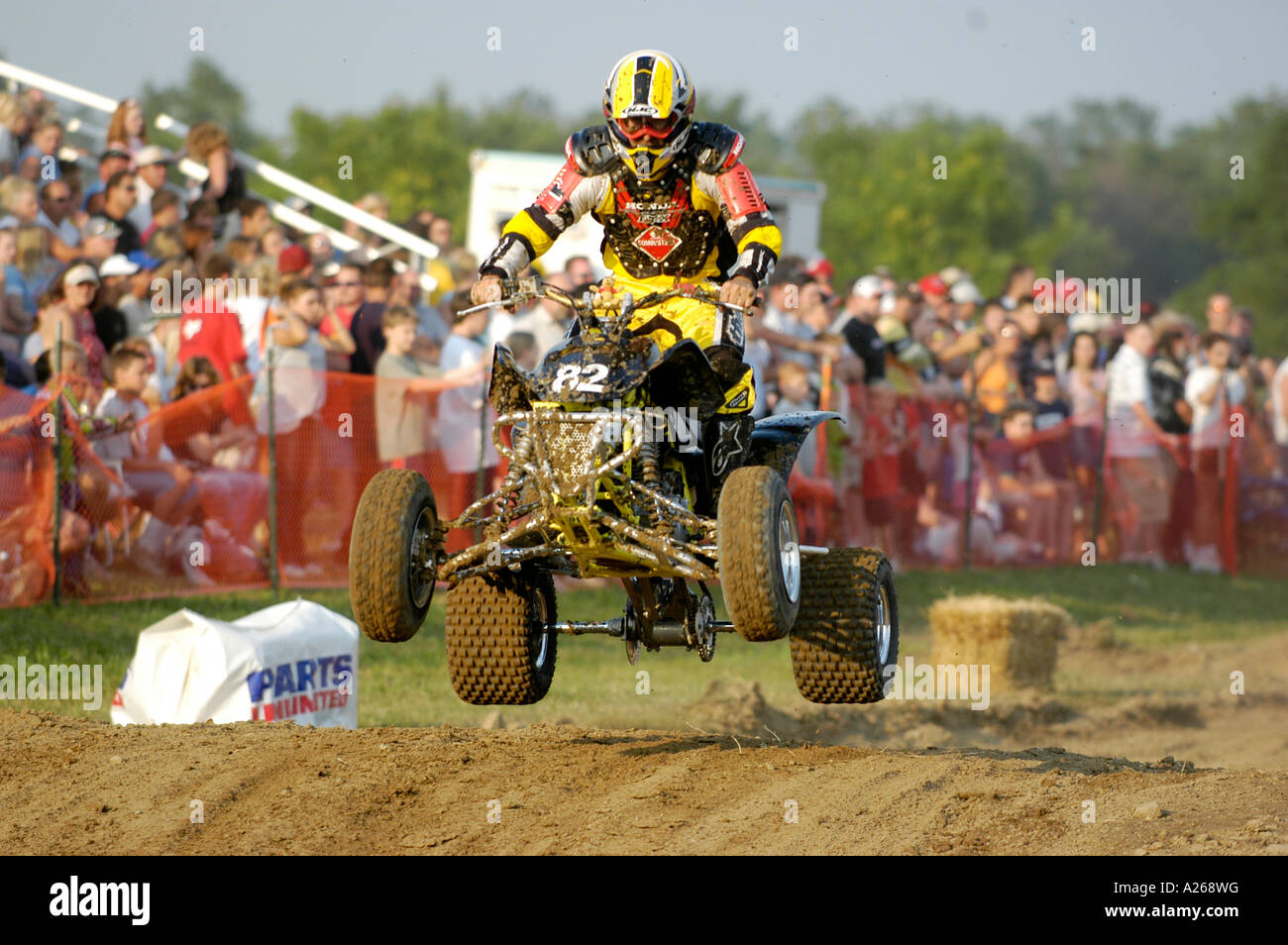 ATV All Terrain Vehicles participate in off road motocross type of race ...