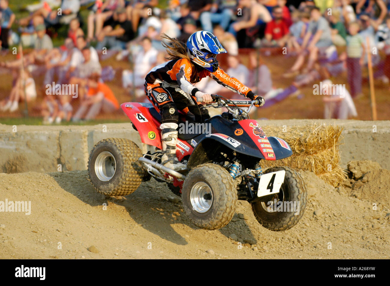 ATV All Terrain Vehicles participate in off road motocross type of race ...