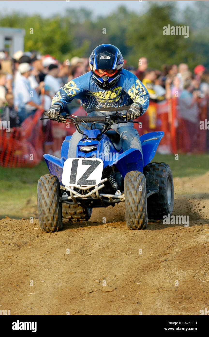 ATV All Terrain Vehicles participate in off road motocross type of race ...