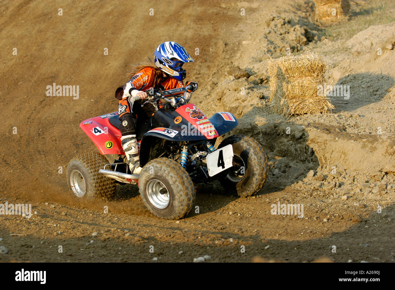 ATV All Terrain Vehicles participate in off road motocross type of race ...