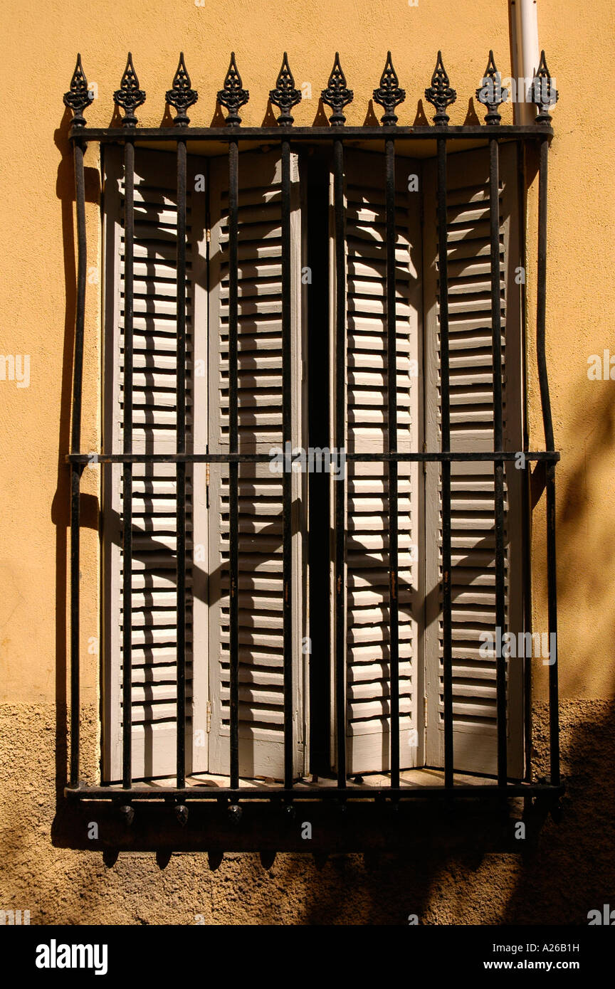 Metalic window bars in Antibes, Provence, France Stock Photo - Alamy