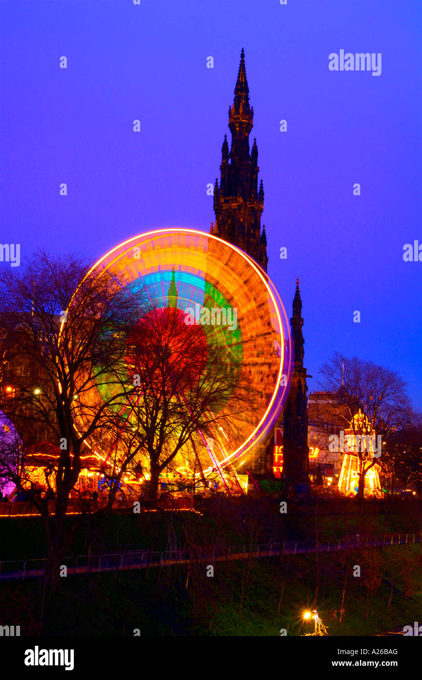 spinning ferris wheel in princess street gardens edinburgh at christmas ...