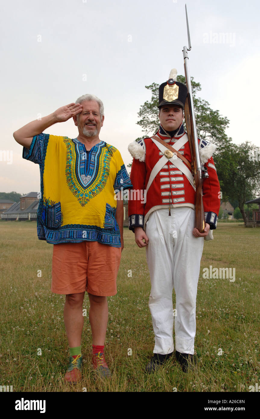 Adam Hart Davis TV presenter with a Rifle Man Stock Photo - Alamy