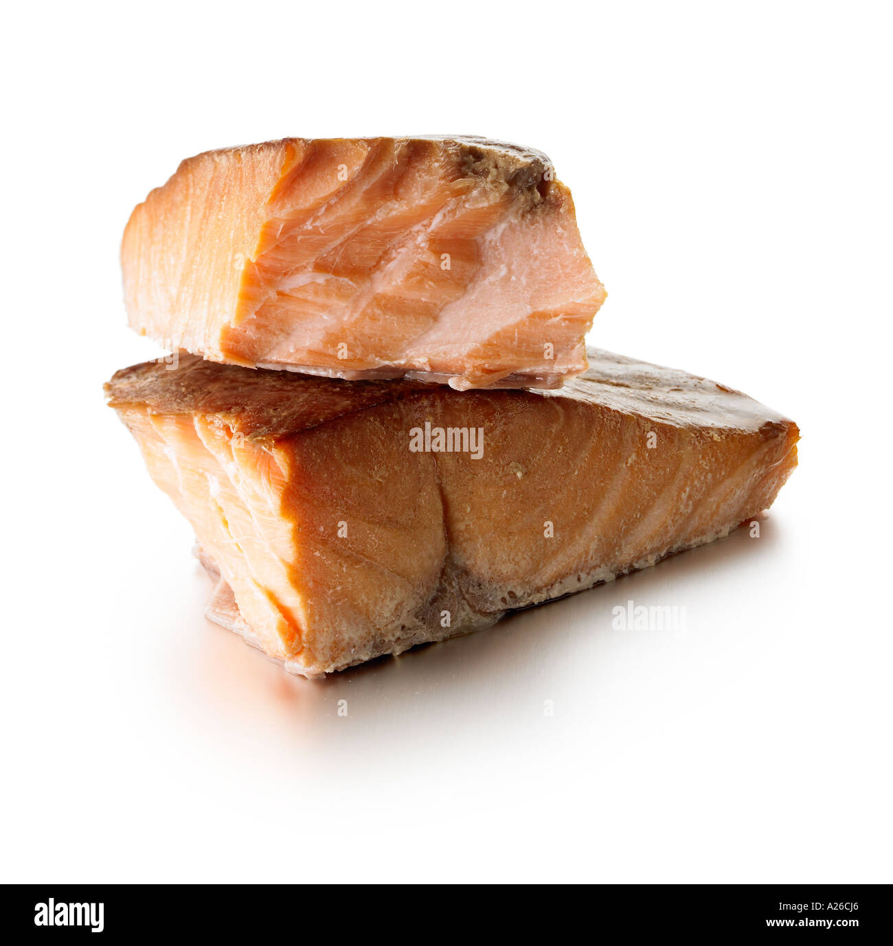 Cooked salmon fillet hot smoked Stock Photo - Alamy