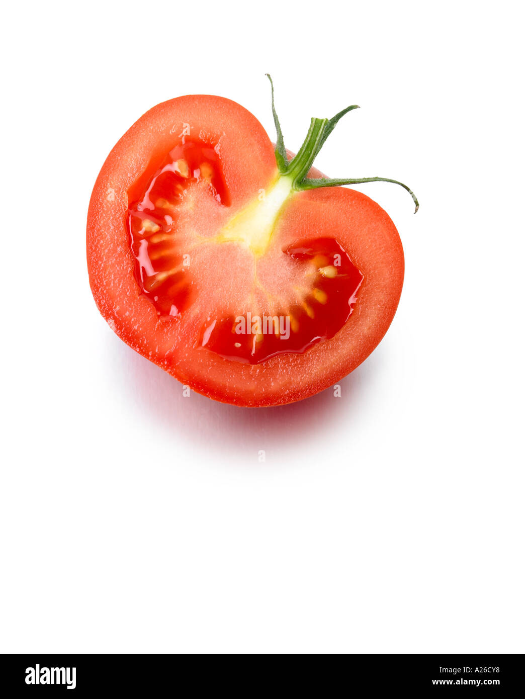 Cut tomato Tomatoes on the vine fresh ripe red cut out white background ...