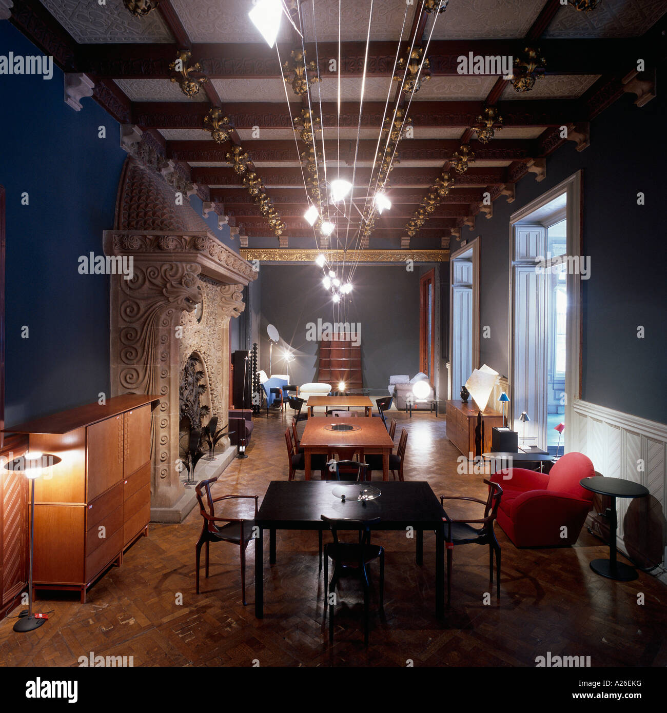 View of an illuminated hotel hall Stock Photo - Alamy