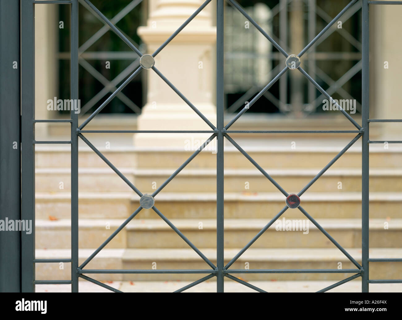 View of a metallic grill Stock Photo - Alamy
