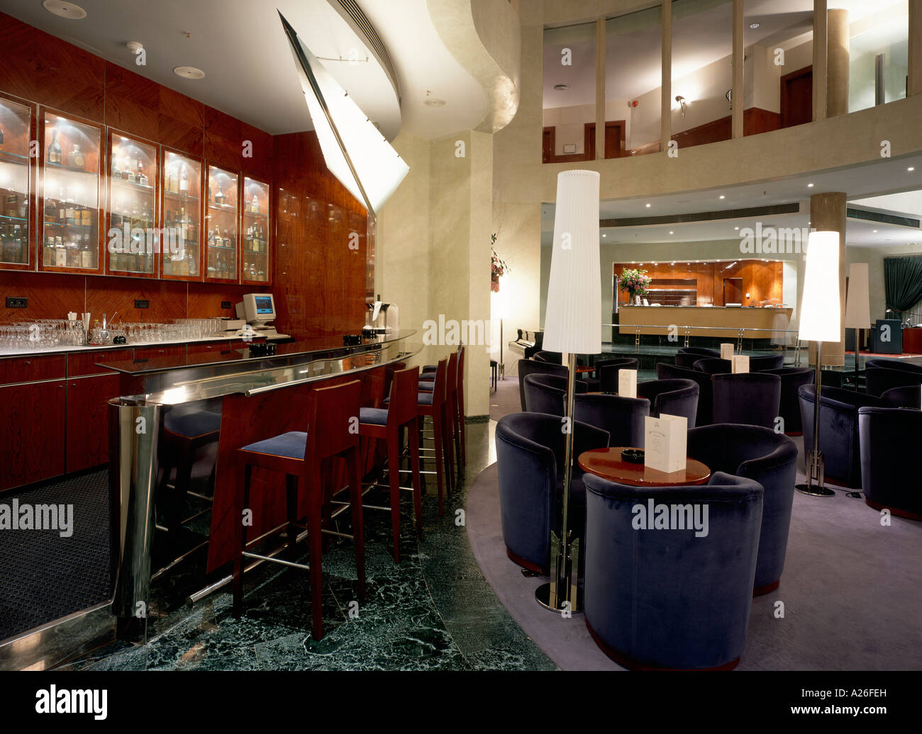 View of an illuminated bar counter Stock Photo - Alamy