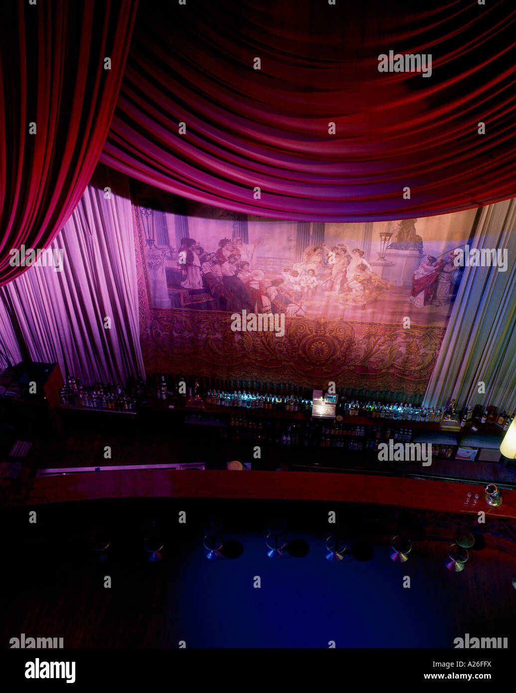 View of an illuminated bar Stock Photo - Alamy