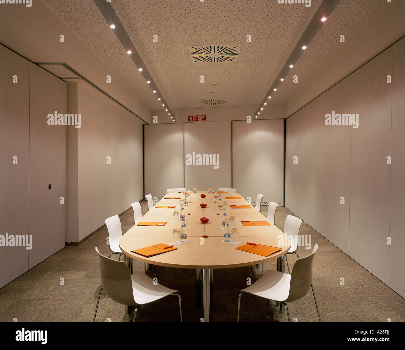 View of an illuminated conference room Stock Photo - Alamy