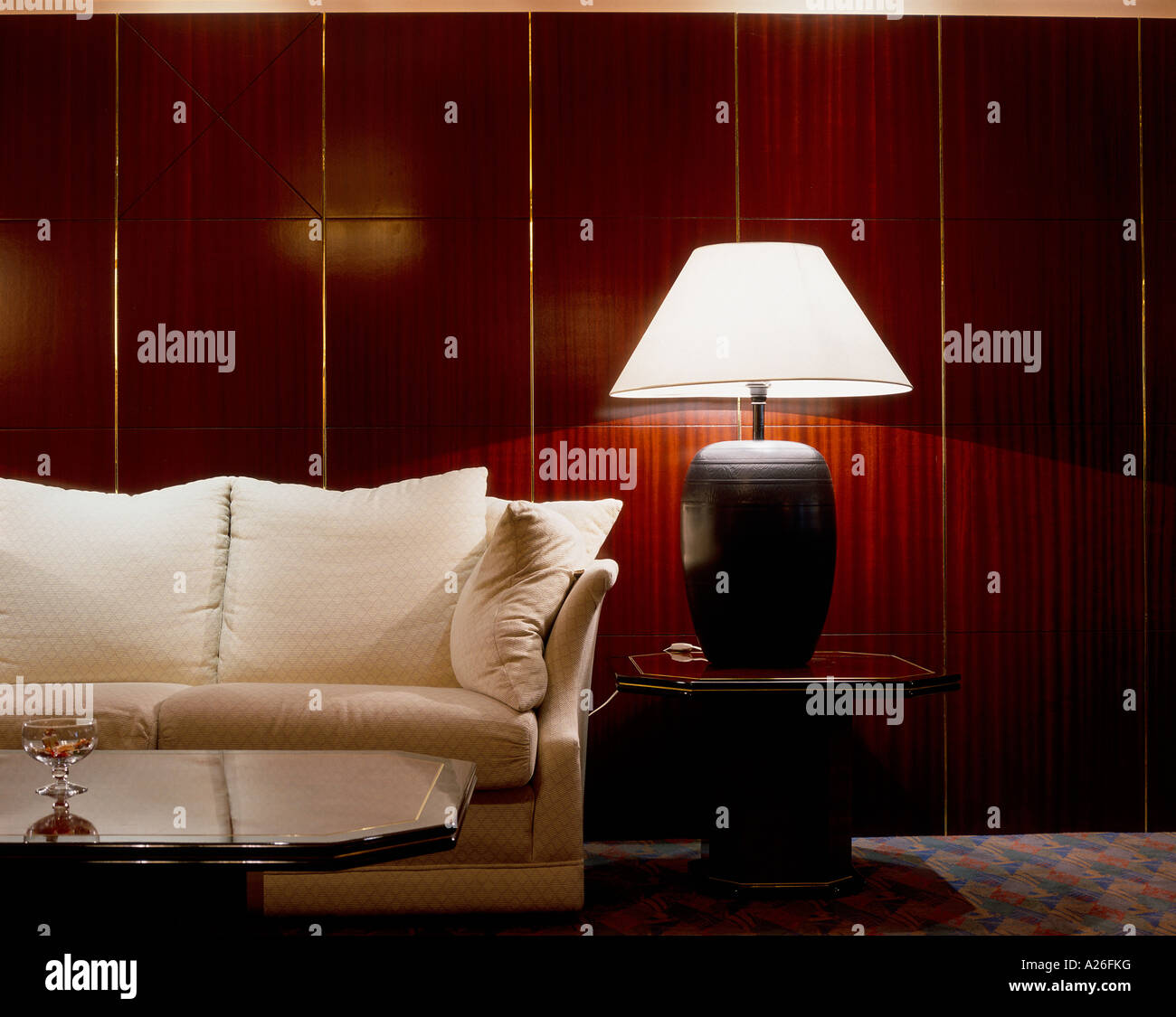 Lampshade lit on table hi-res stock photography and images - Alamy