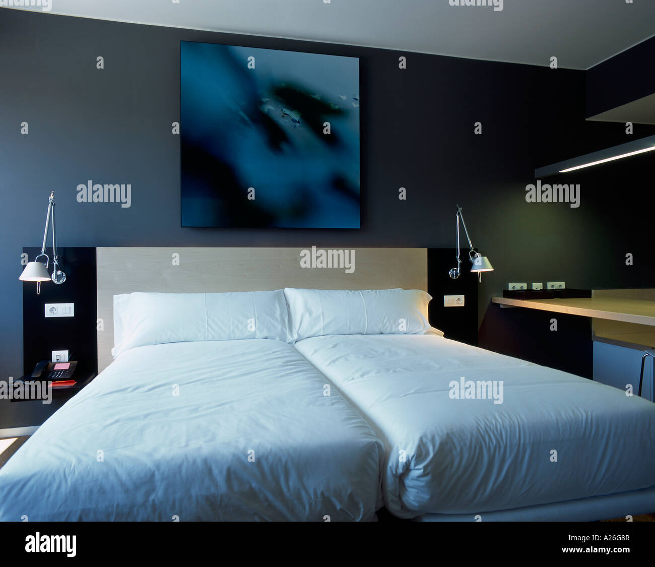 View of a soft cushioned bed Stock Photo - Alamy