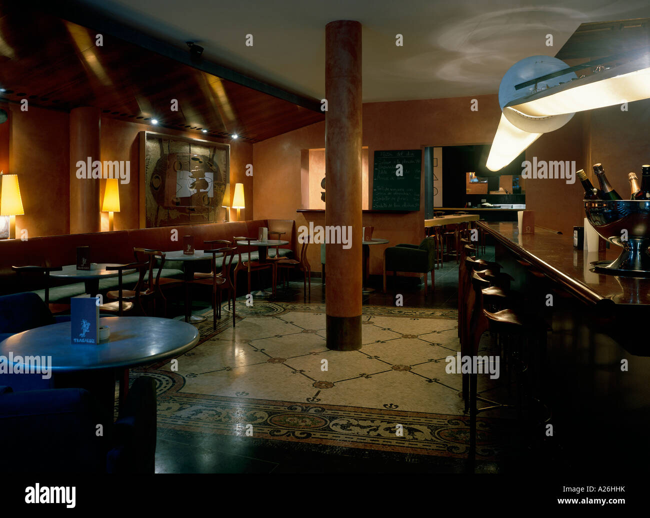 View of an illuminated bar Stock Photo - Alamy